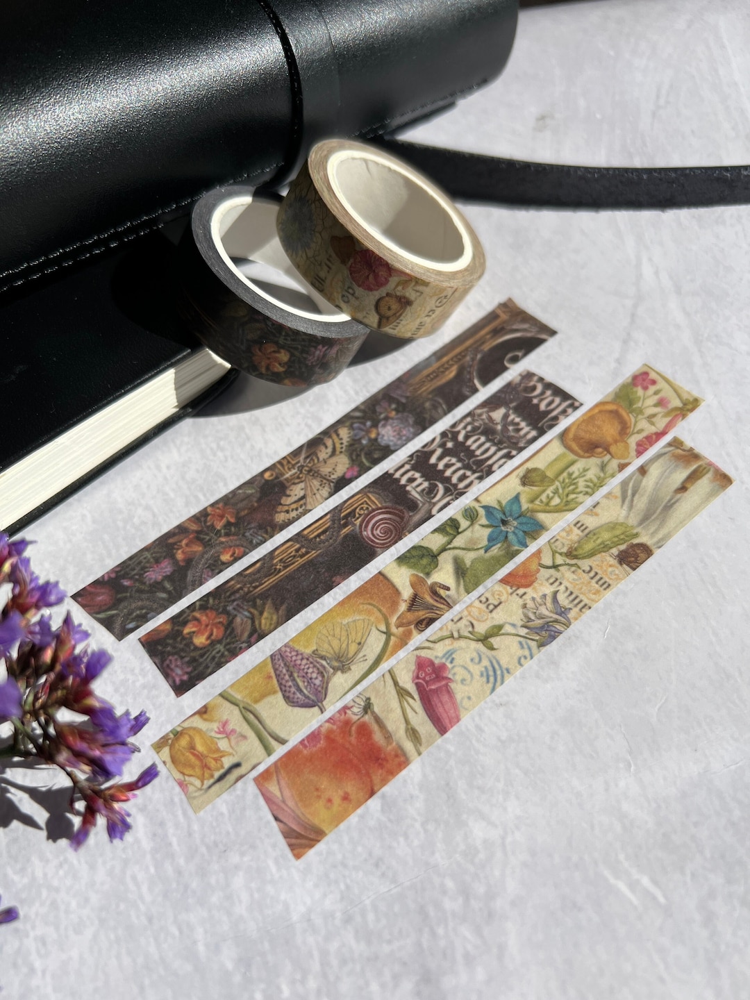 Antique Floral Washi Tape Set, Calligraphy Washi Tape, Antique Floral ...