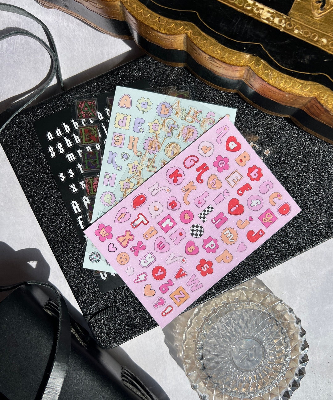 Letter Sticker Pack Volume I, Alphabet Stickers, Gothic Letter Stickers ...