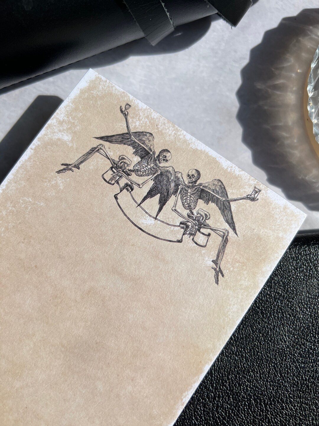 Angels of Life & Death Notepad, Gothic Notepad, Skull Notepad, Vanitas ...