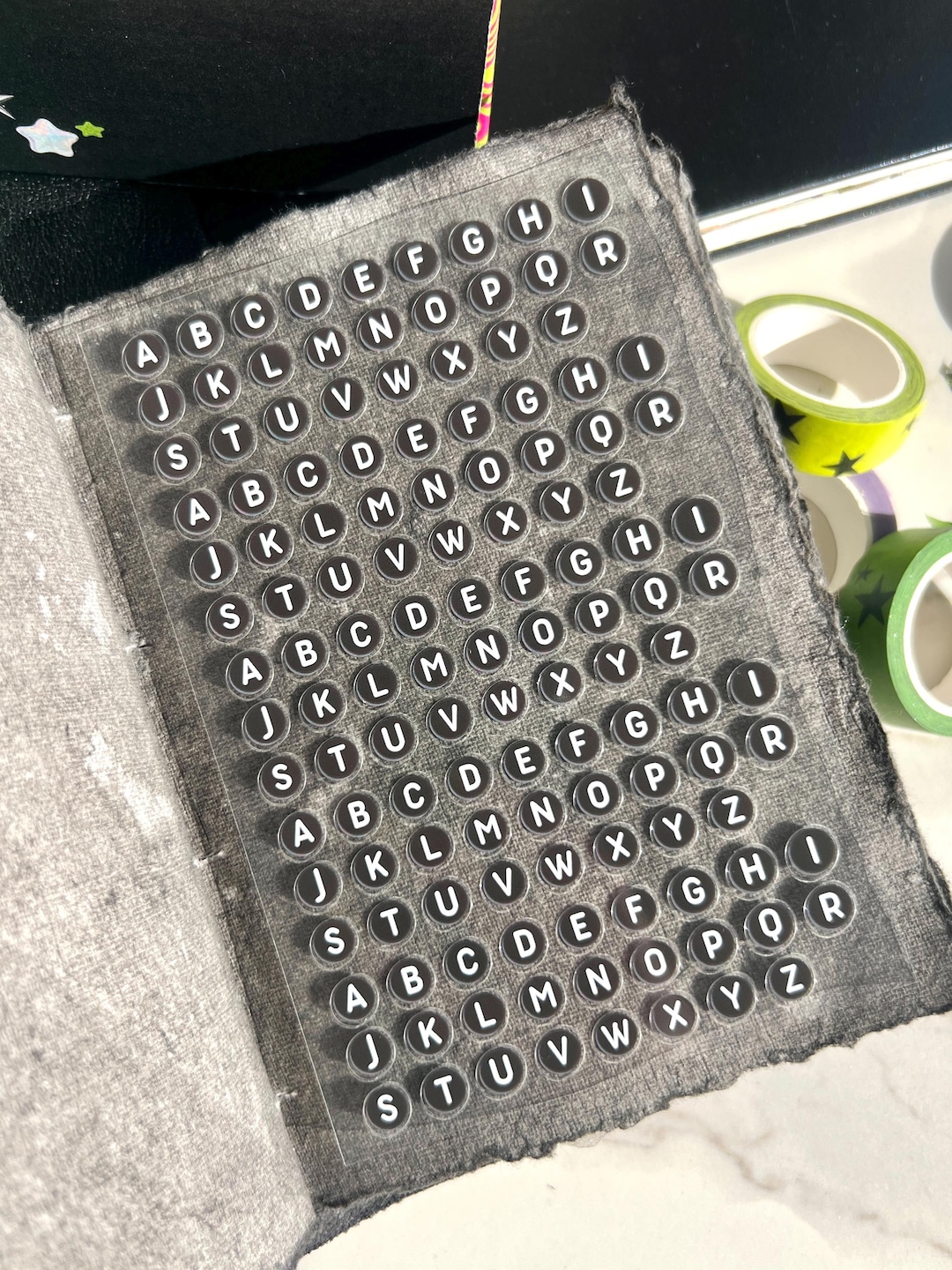 Black Bead Letter Stickers, Alphabet Stickers, Bubble Letter Stickers ...