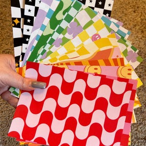 Background Paper Pack, Cute Journal Paper, Retro Paper Pack, Rainbow ...