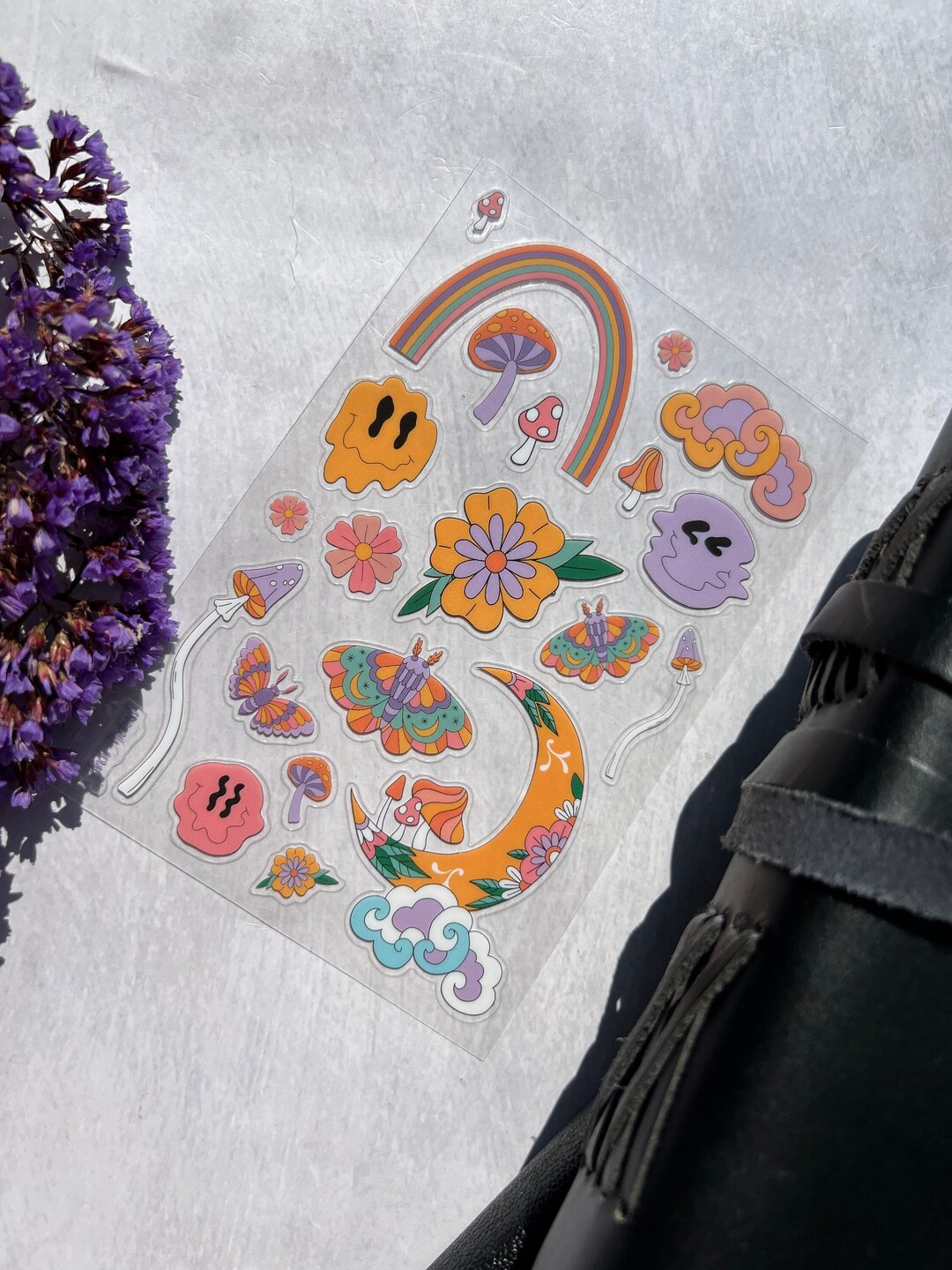 Groovy Daze Sticker Sheet, Rainbow Stickers, Smiley Stickers, Junk ...