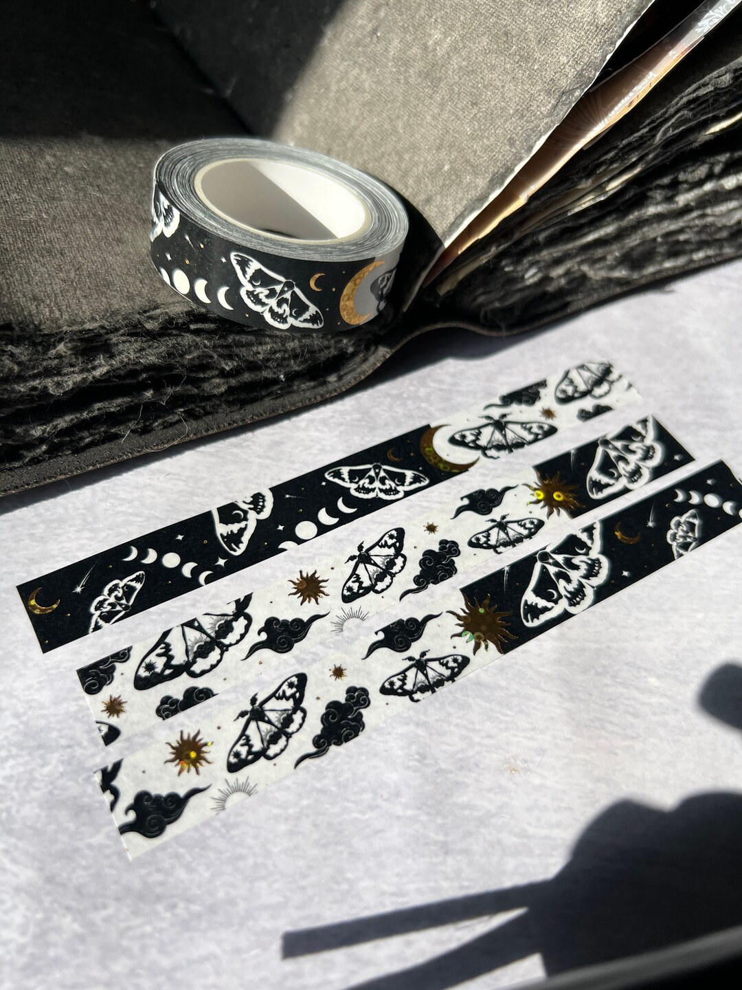 Moth Washi Tape, Moon Moth Washi, Celestial Washi Tape, Cloud Moth ...