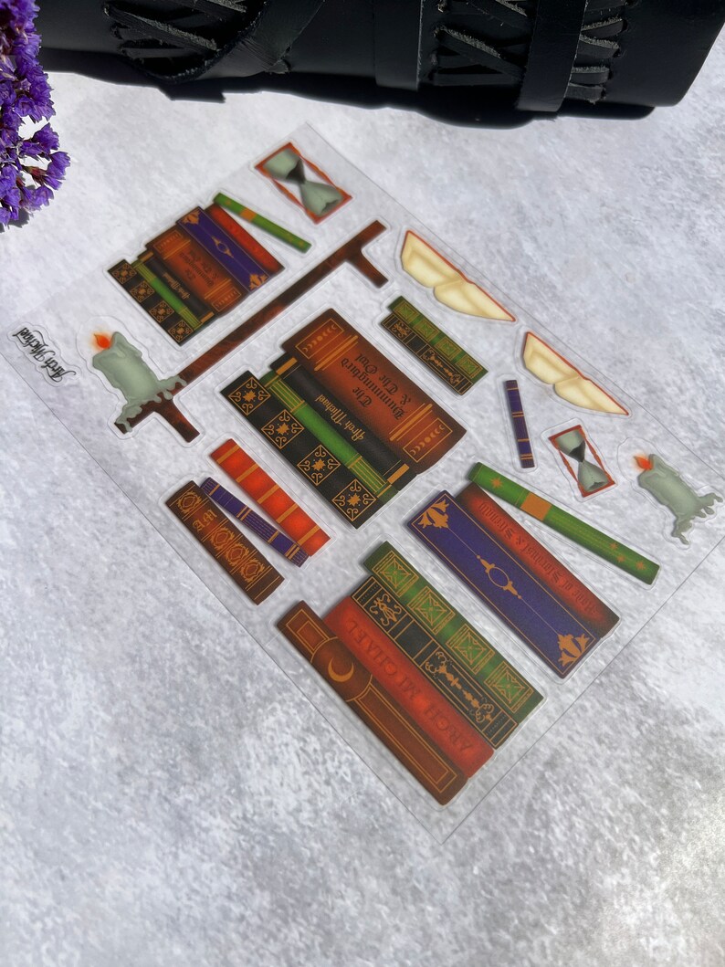 Antique Books Sticker Sheet, Junk Journal Stickers, Dark Academia ...