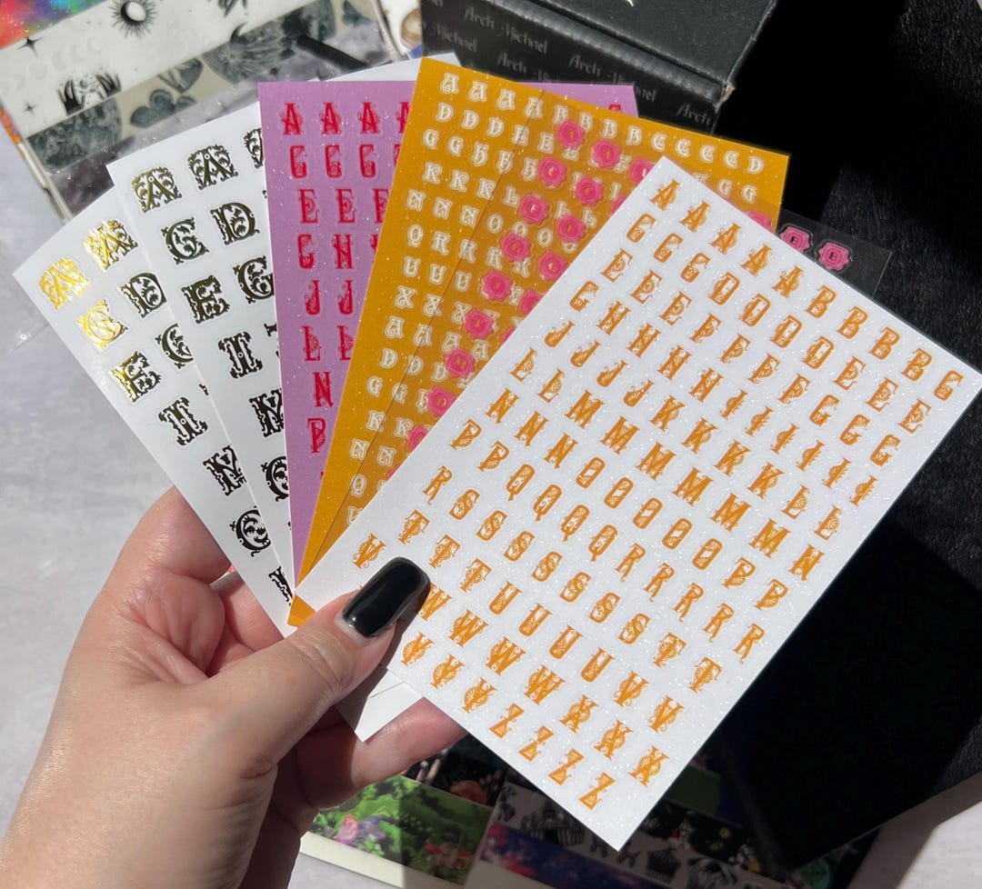 Art Deco Letter Sticker Pack, Alphabet Stickers, Glitter Letter ...