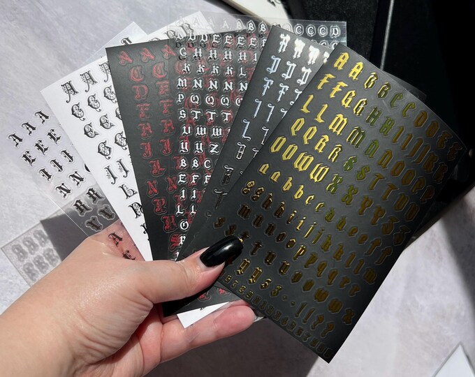 Gothic Font Custom Text Decal Sticker Custom Name Vinyl Die Cut Tattoo ...