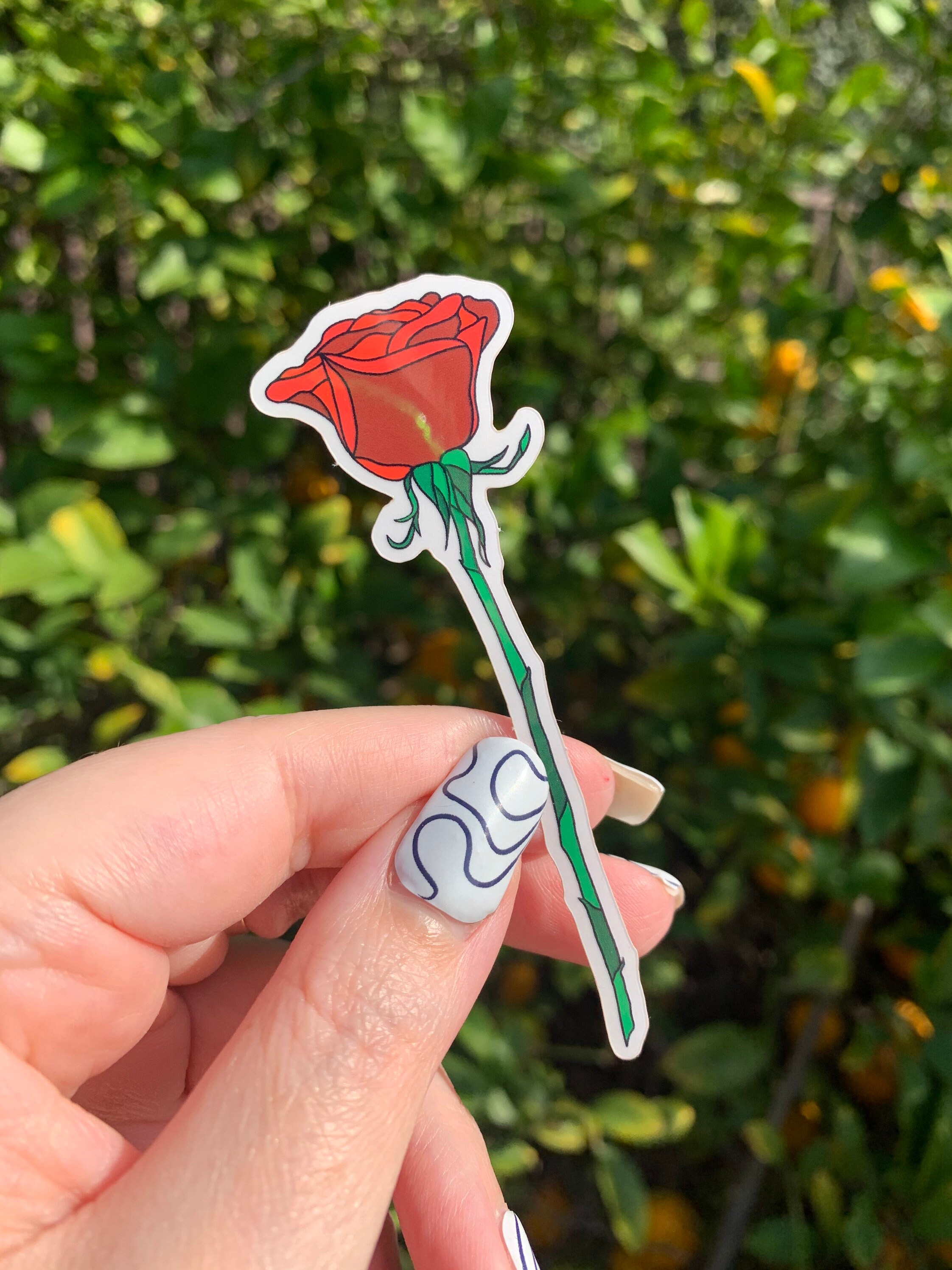 Rose Stained Glass Sticker Rose Stained Glass Rose Sticker | Etsy