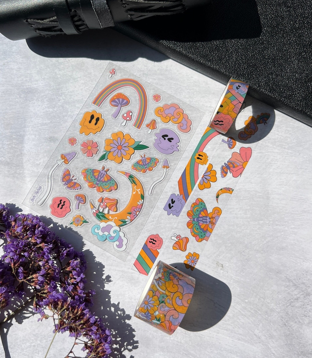 Groovy Daze Stationery Bundle, Smiley Stickers, Junk Journal Stickers ...