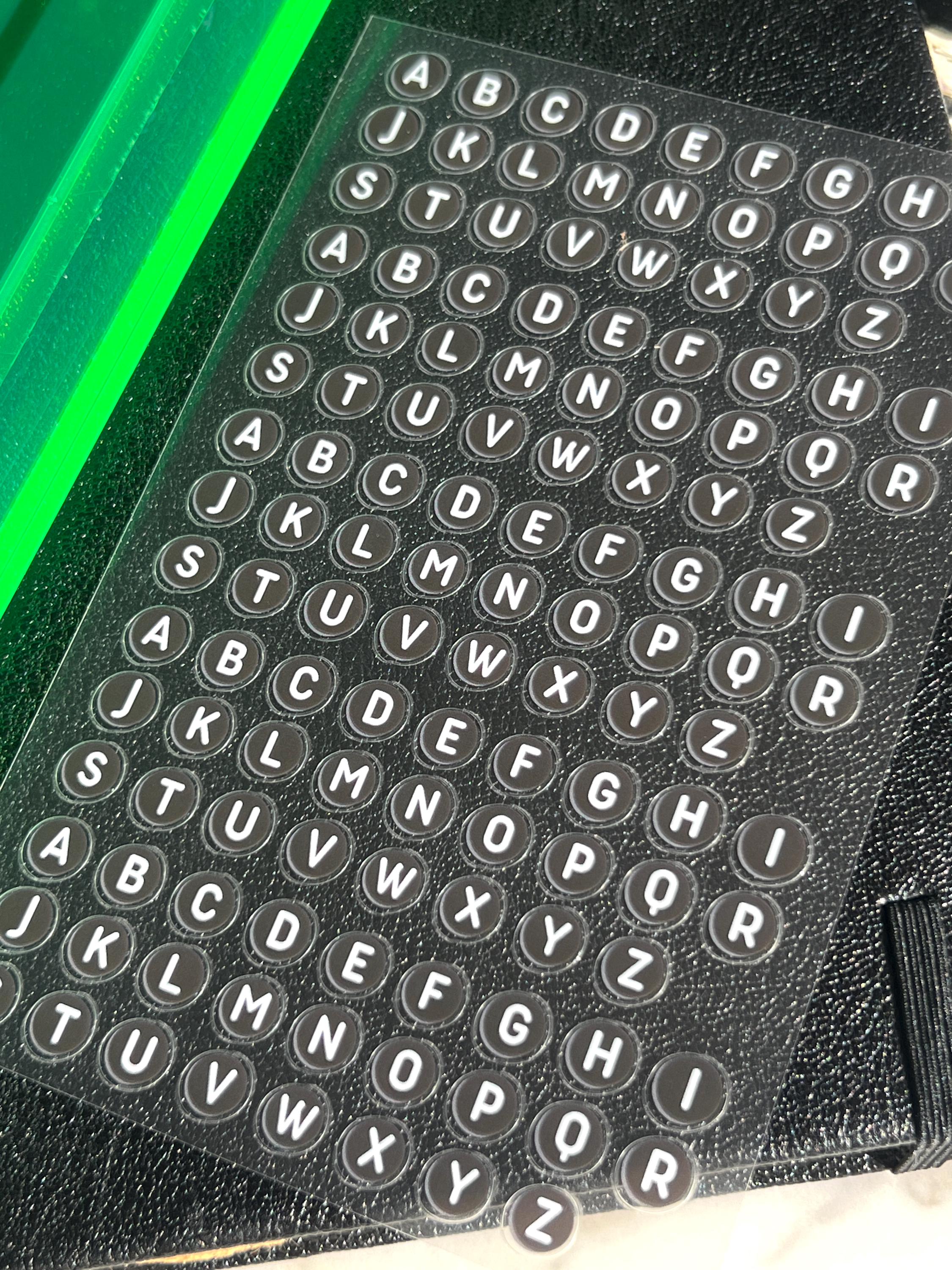 Black Bead Letter Stickers, Alphabet Stickers, Bubble Letter Stickers ...