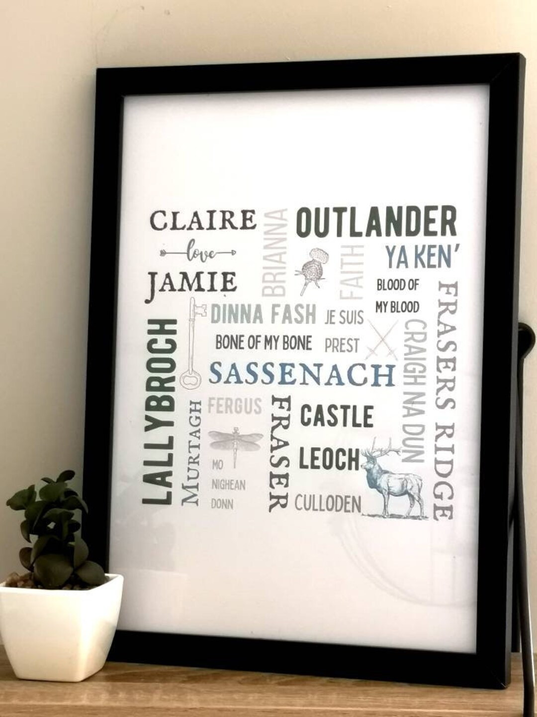 Outlander gift outlander merchandise Dinna fash print sign Sassenach ...