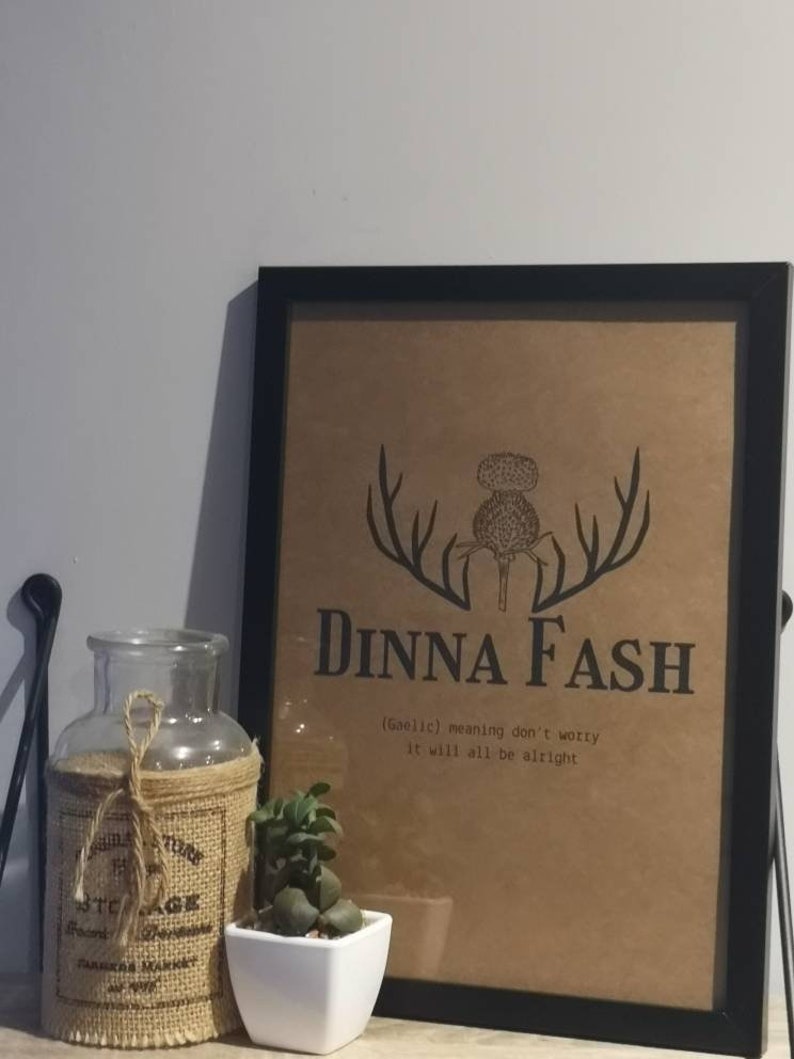 OUTLANDER Inspired Gift DINNA FASH Sassenach Scottish Gaelic Meaning ...
