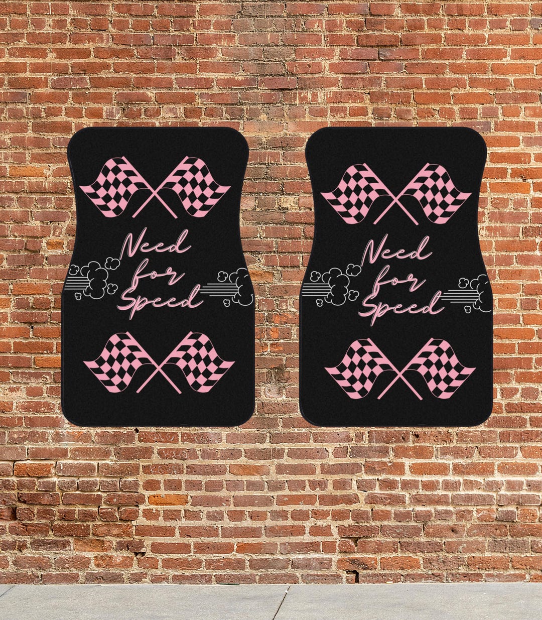 2x Front Pink Checkered Racing Flags Need for Speed Car Mats - Etsy