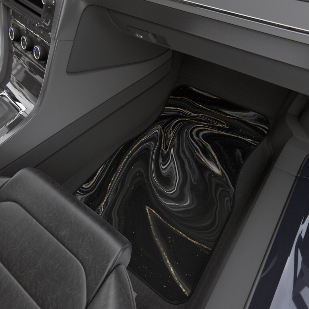 Black and Gold Marble Luxury Custom Car Mats 2x Front - Etsy