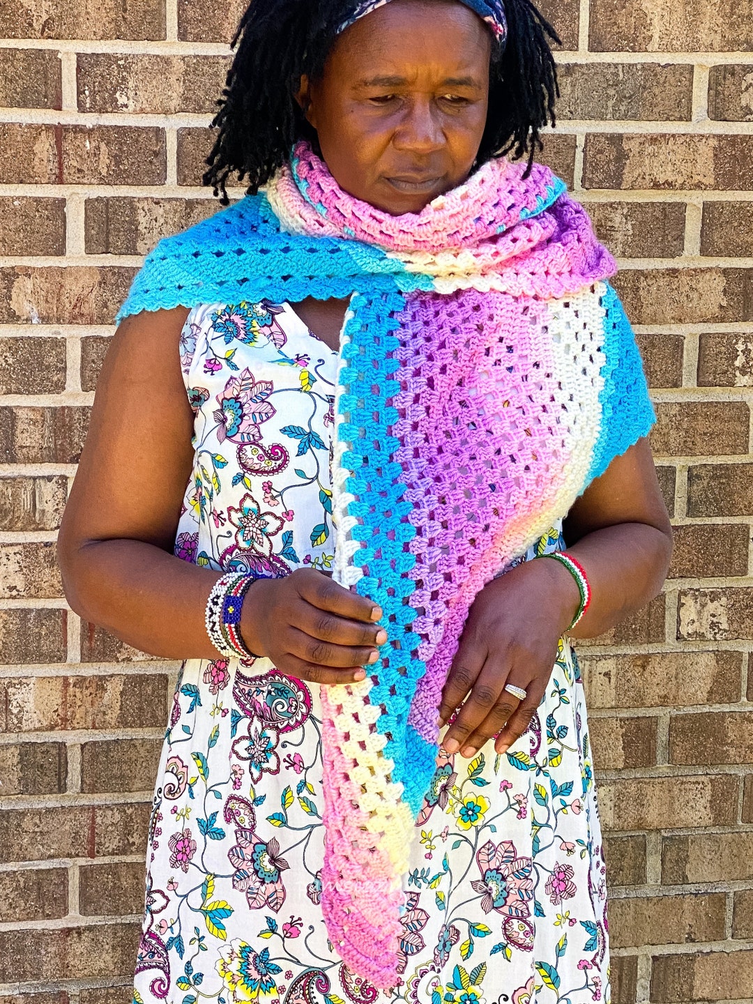 Easy Crochet Granny Shawl Pattern, Colorful Wrap (digital Pattern) - Etsy