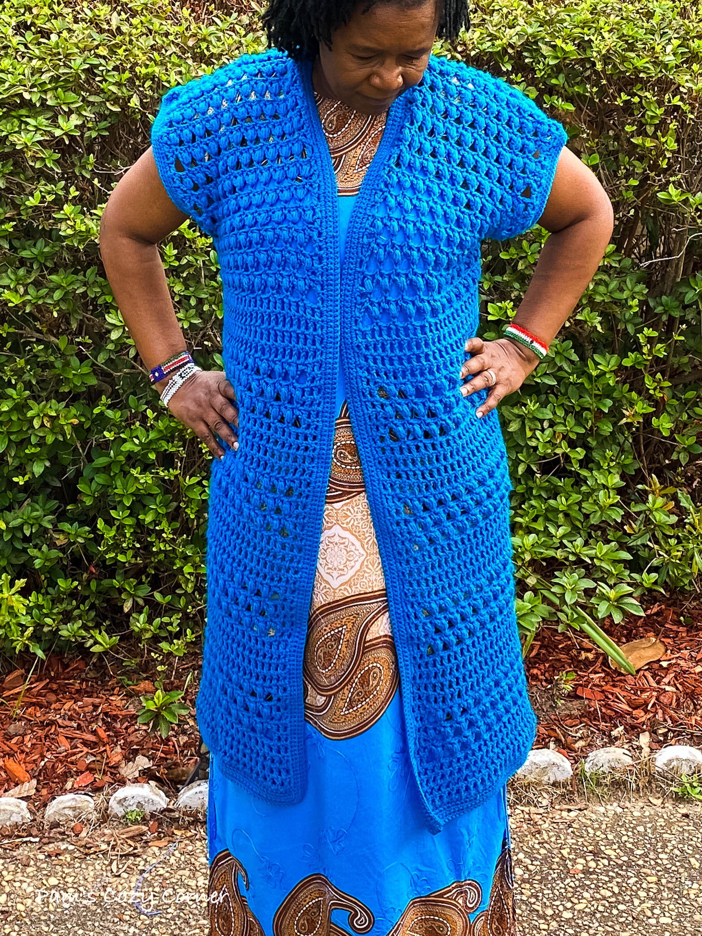 Crochet Lacy Sleeveless Crochet Cardigan, Crochet Long Vest, Women's ...