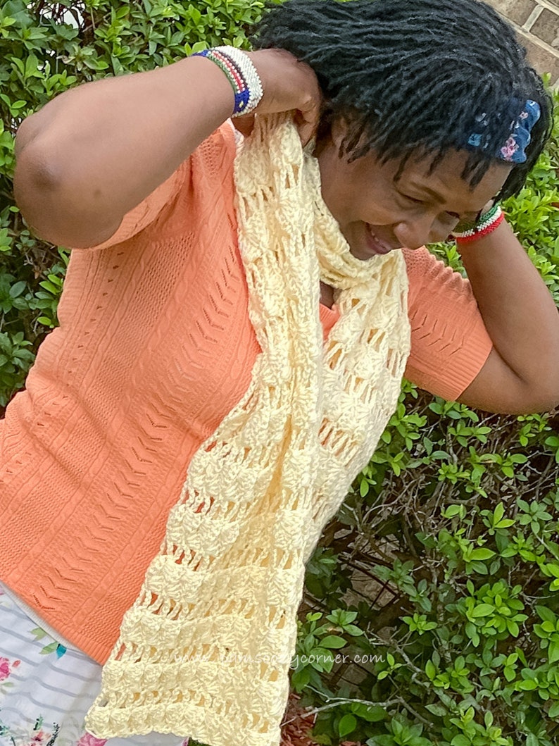 Lacy Shell Stitch Crochet Pattern, Crochet Scarf for Women, Crochet ...