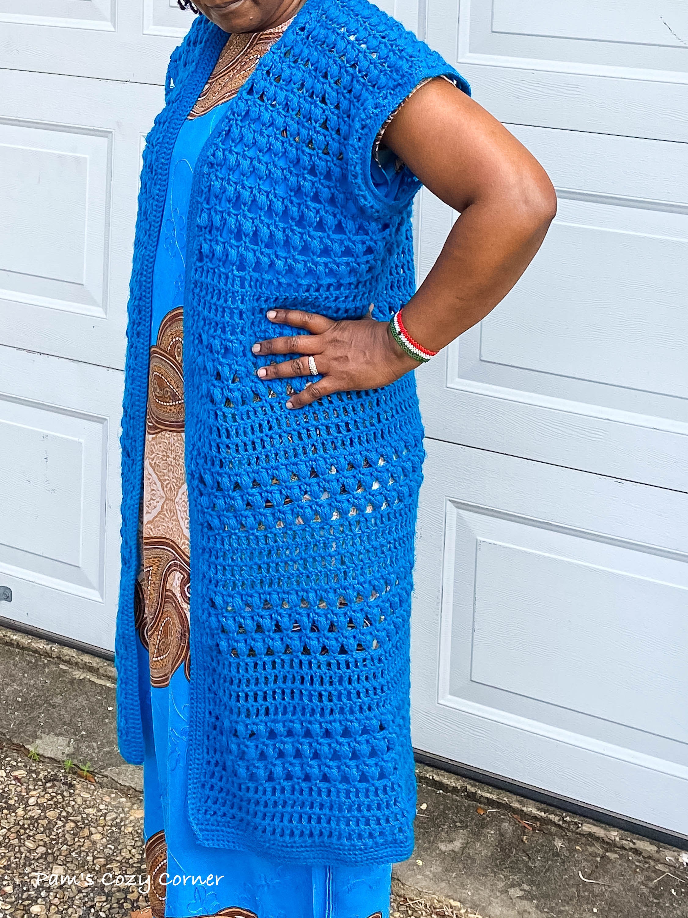 Crochet Lacy Sleeveless Crochet Cardigan, Crochet Long Vest, Women's ...