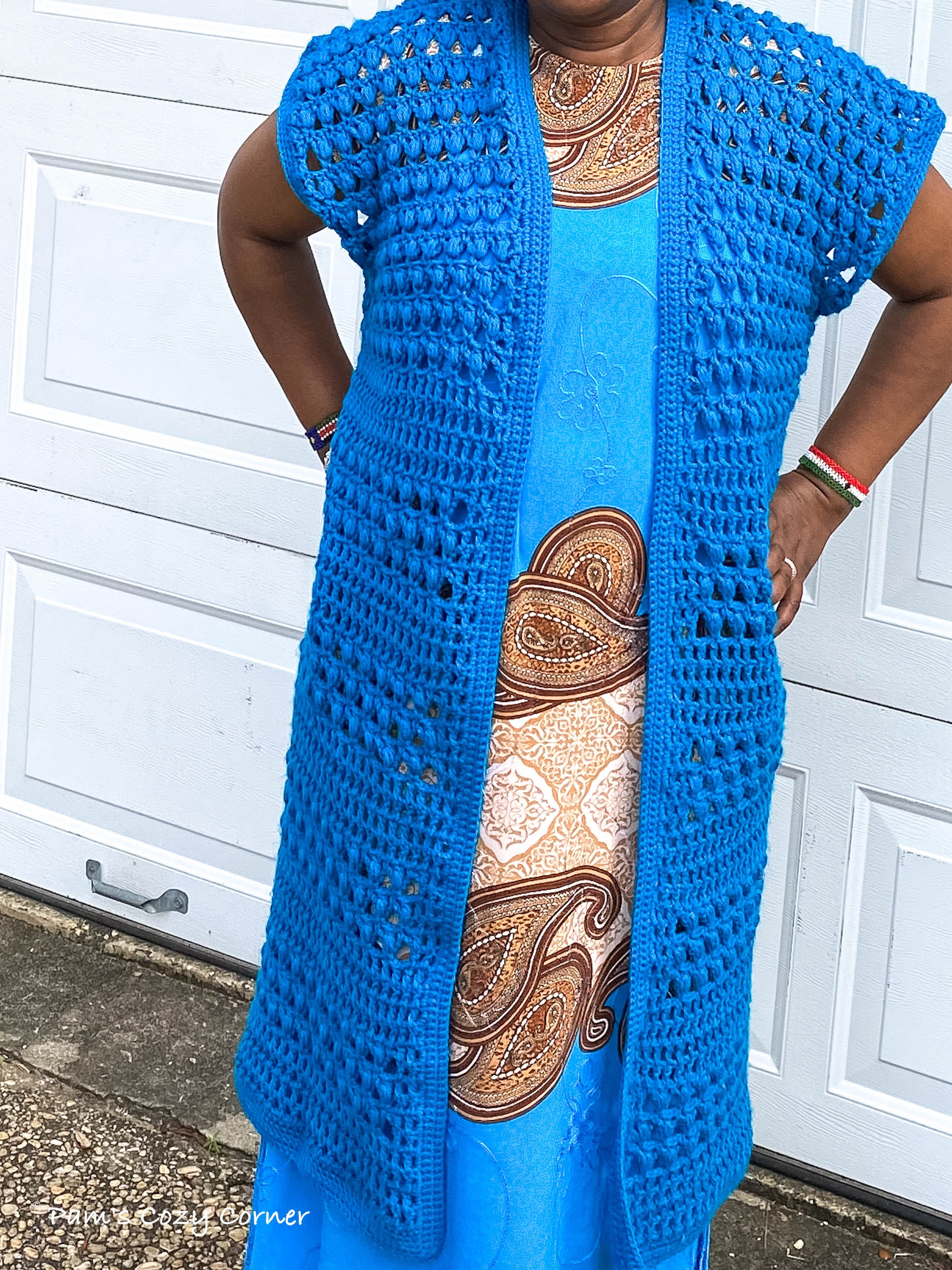 Crochet Lacy Sleeveless Crochet Cardigan, Crochet Long Vest, Women's ...