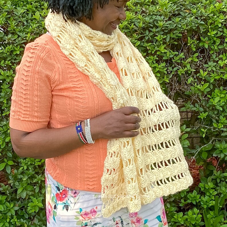 Lacy Shell Stitch Crochet Pattern, Crochet Scarf for Women, Crochet ...