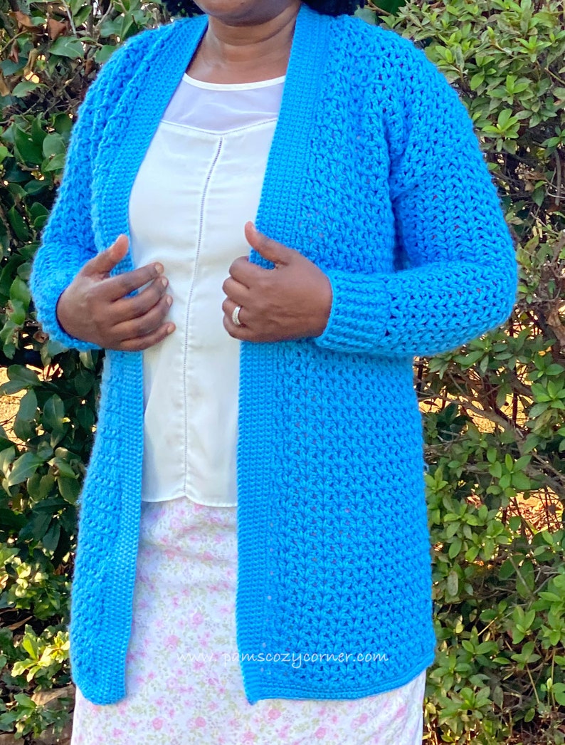 Crochet V-stitch Cardigan Pattern, Lace Crochet Sweater, Crochet ...
