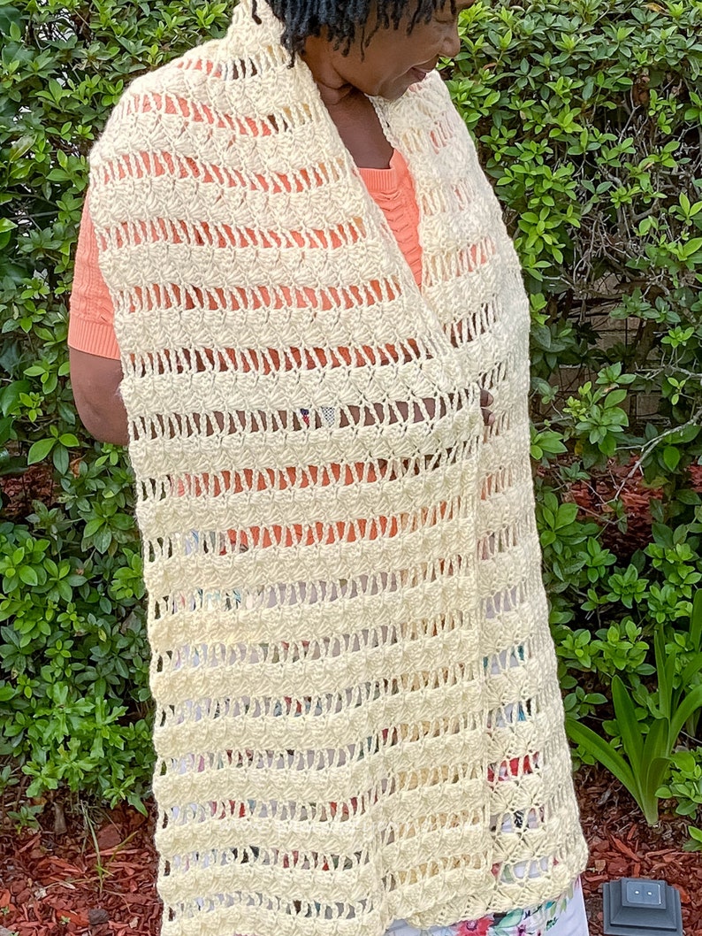 Lacy Shell Stitch Crochet Pattern, Crochet Scarf for Women, Crochet ...