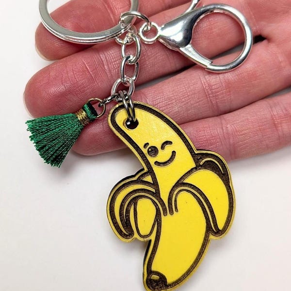 Personalized Banana Keychain - Etsy