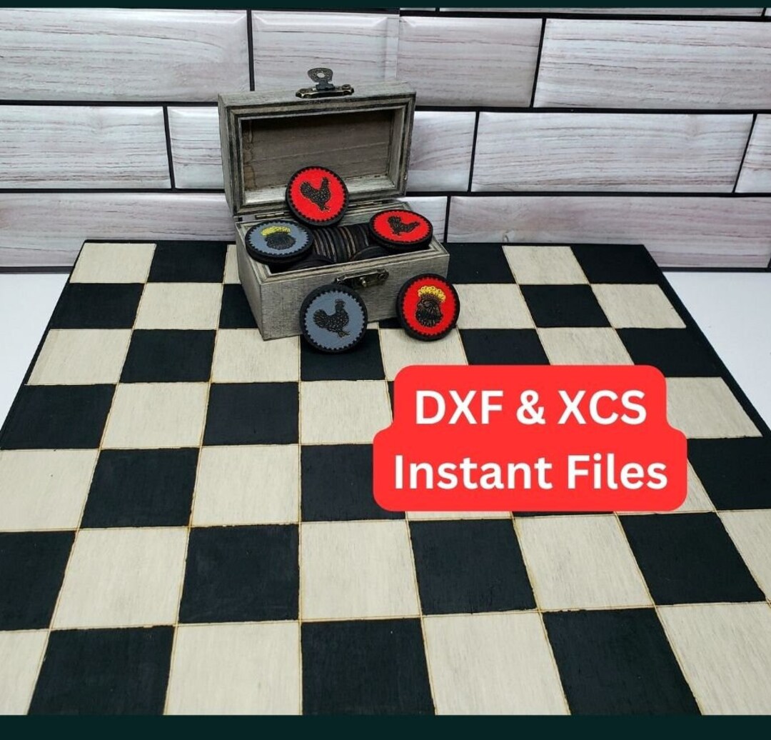 Chicken Checkers DXF & XCS File Fun Game for Chicken Lover Checkers and ...