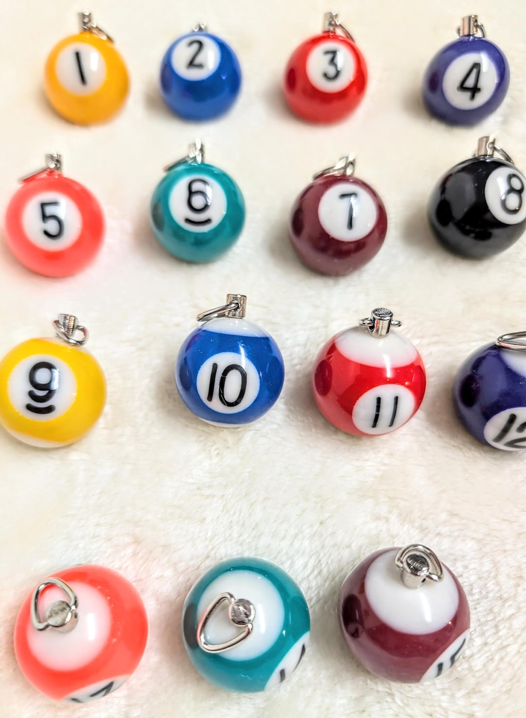 Mini Pool Ball Charms Made of Resin 25mm Not Light Weight Feels Like ...