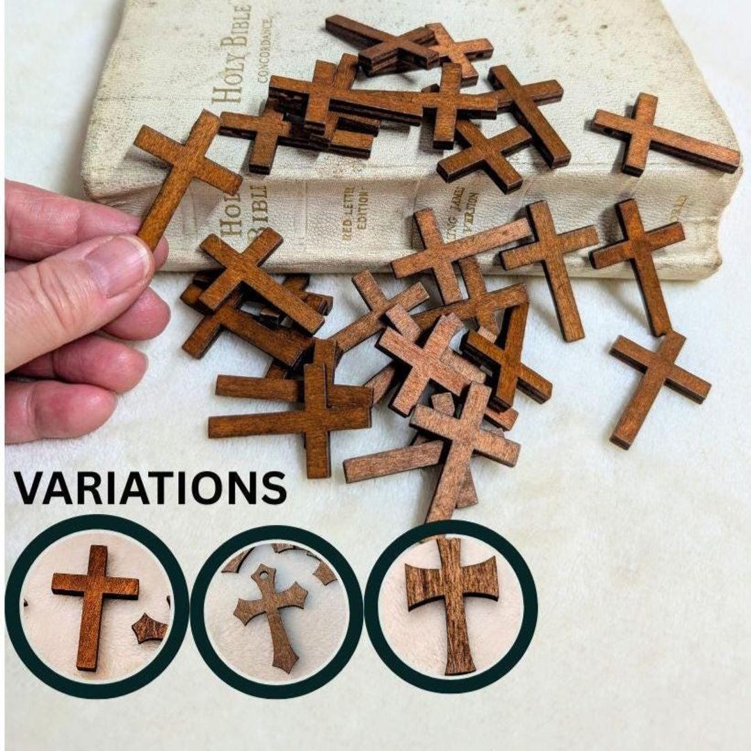 Wooden Cross Pendants: Christian Craft Supplies, DIY Jewelry (25 Pack ...