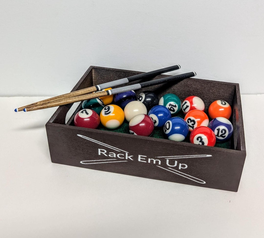 Custom Miniature Pool Ball Set: Personalized Display Box, Hand-painted ...