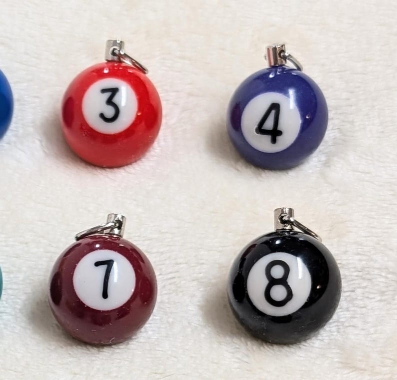 Mini Pool Ball Charms Made of Resin 25mm Not Light Weight Feels Like ...