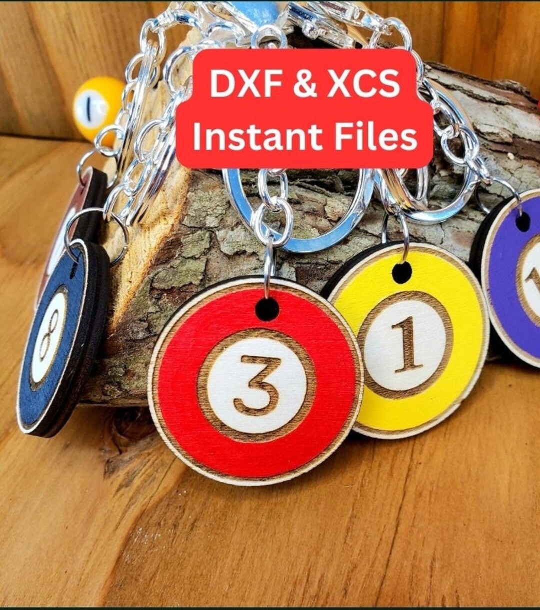 Pool Ball DXF & XCS File, Make Your Own Keychains for Friends or Make ...