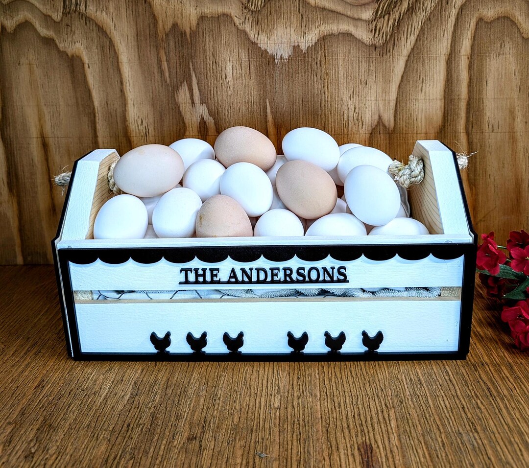 Custom Egg Collecting Box: Rustic Hen House Decor, Chicken Lover Gift ...