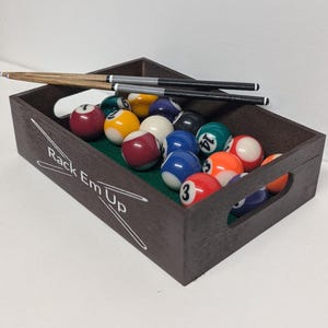 Custom Miniature Pool Ball Set: Personalized Display Box, Hand-painted ...