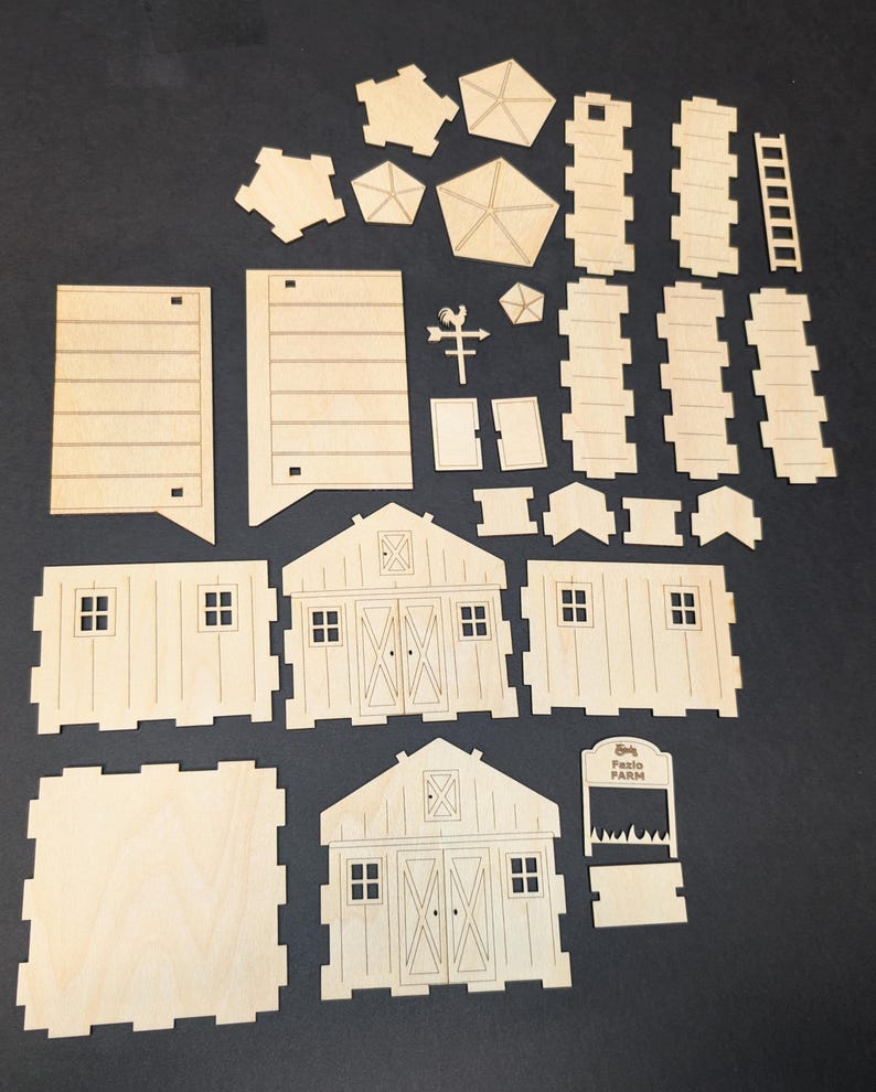 Miniature Barn & Silo DIY Kit 4 1/2" Tall-1:48 Scale or 7 1/2" Tall 1 ...