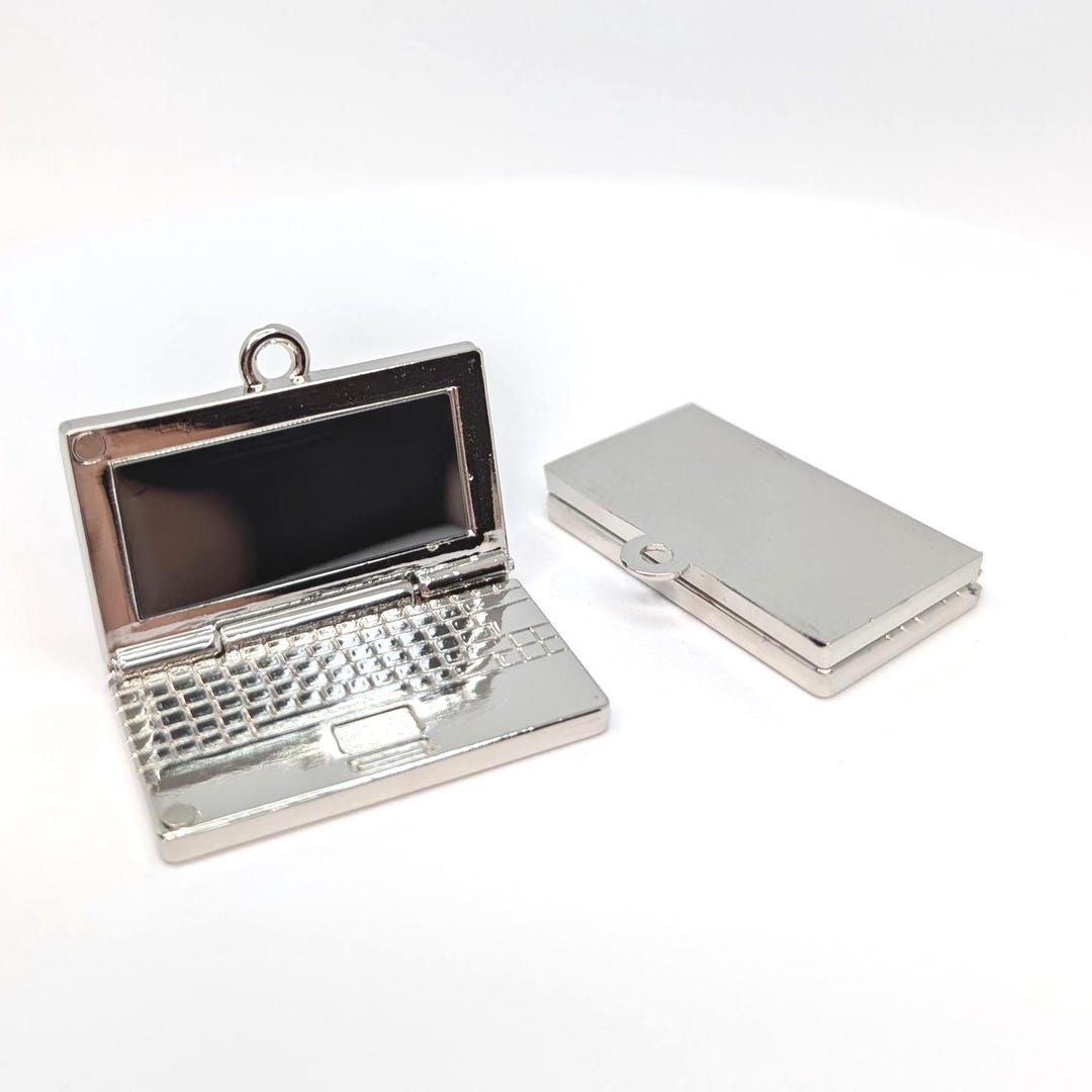 Mini Laptop Charm – 33×20 Mm – Folding Open Design – Great for ...