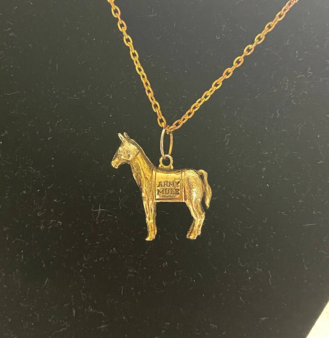 Vintage Gold Army Mule Necklace - Etsy
