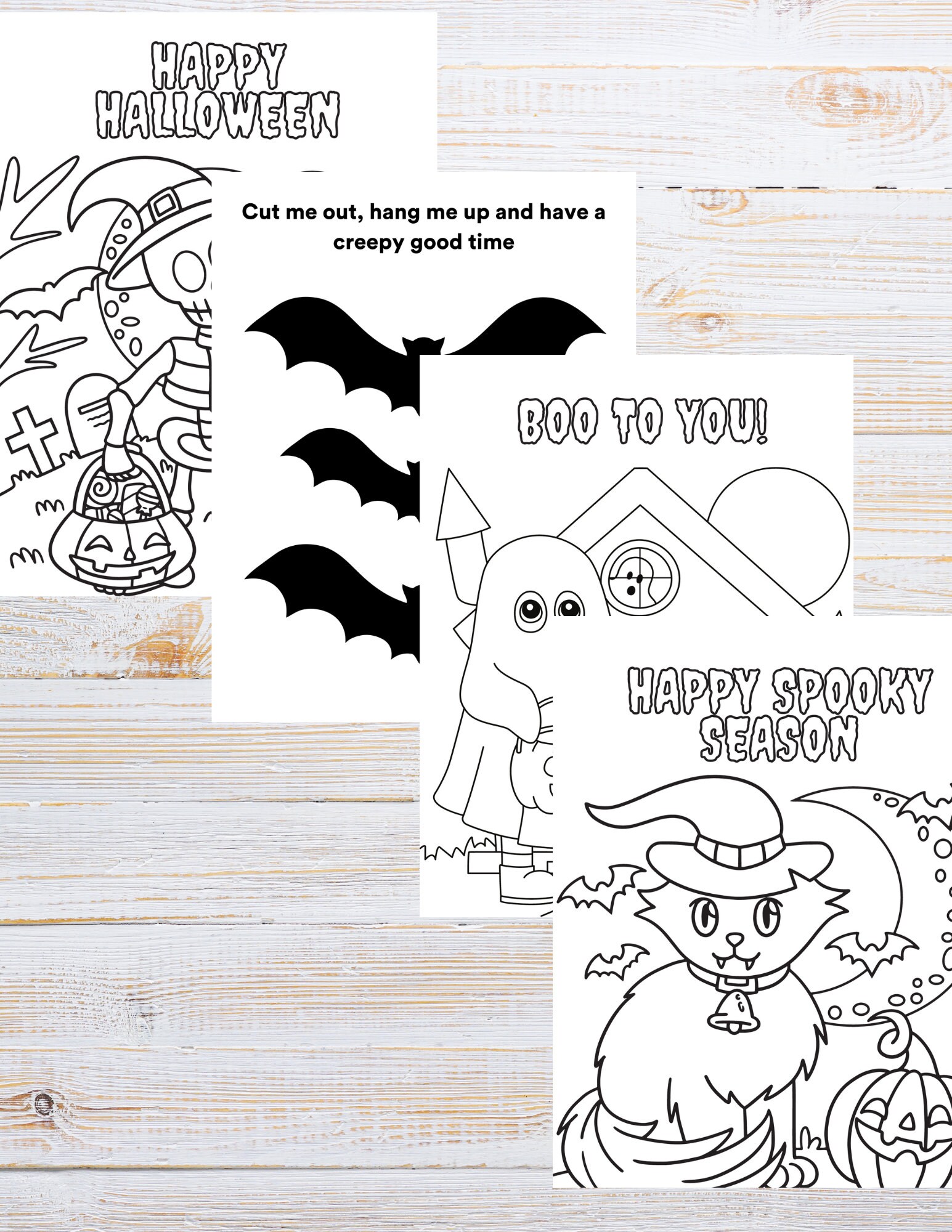 Kids Halloween Craft Set: Coloring Sheets & Cutouts - Etsy
