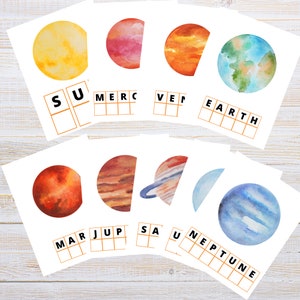 Solar System Spelling Worksheets- Planet Printables - Etsy
