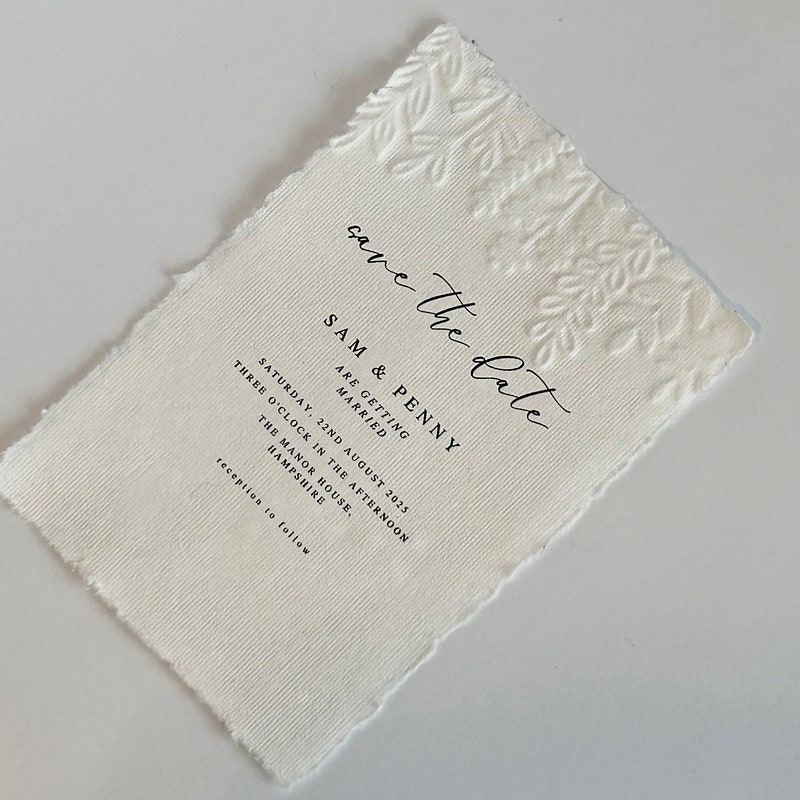 Embossed Invitation - Etsy