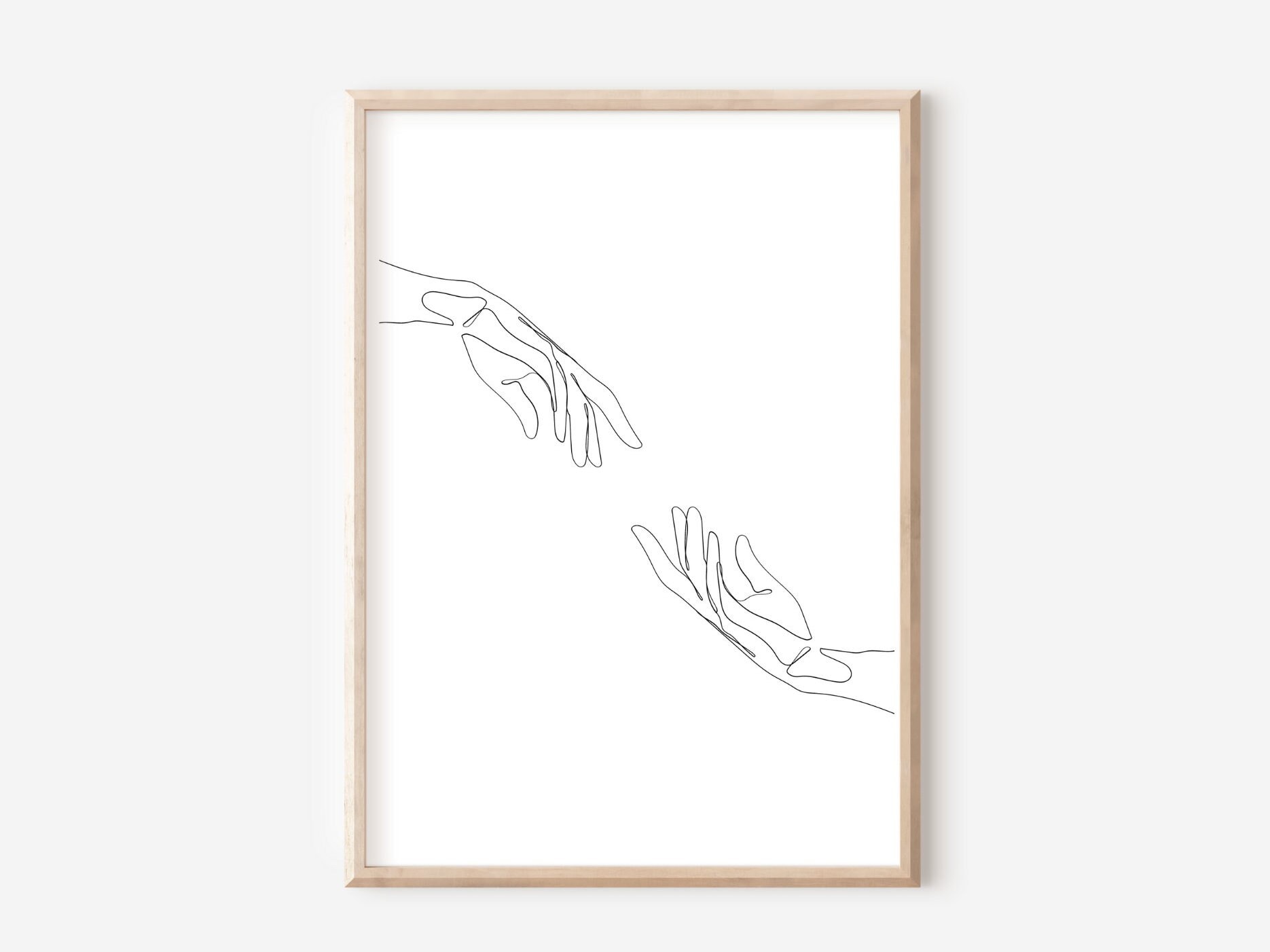 Two Hands Reaching For Each Other Sketch