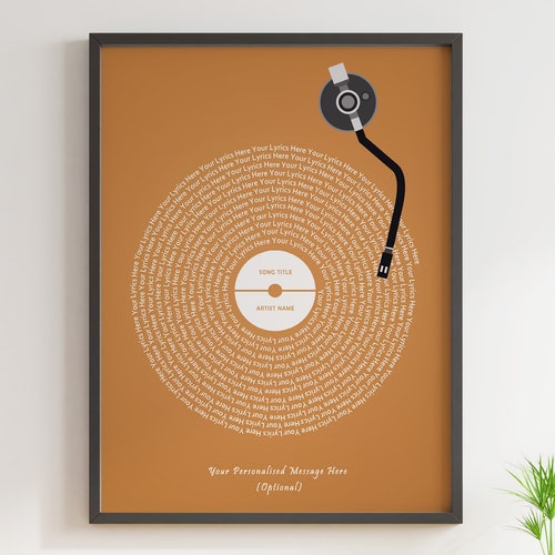 Custom Vinyl Lyrics Print Personalised Music Poster - Etsy