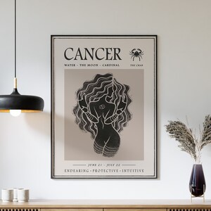 Star Sign Poster, Cancer Star Sign Print, Zodiac, Astrology Poster ...