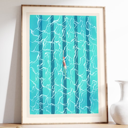 Swimming Pool Wall Art Swimming Art Print Swimming Poster - Etsy