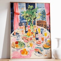 Henri Matisse Food Art, Minimalist Dinner Posters, Kitchen Dining Room ...