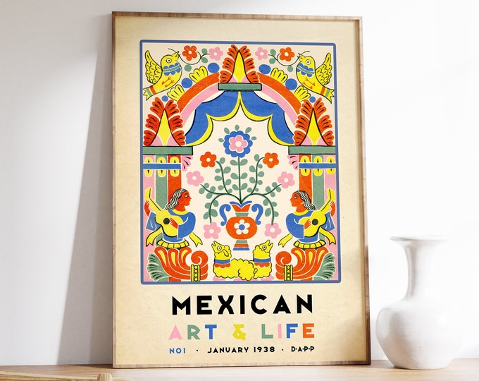 Vintage Mexican Poster, Mexican Prints, Mexican Decor, Traditional ...