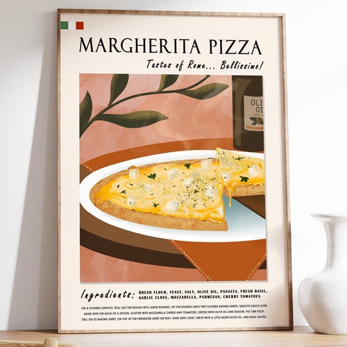 Italian Food Poster Art Poster Rome Travel Poster Kitchen - Etsy