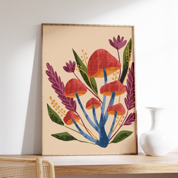 Mushroom Print - Etsy UK