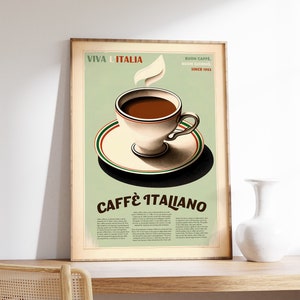 Vintage Italian Coffee Print, Kitchen Cafe Wall Art - Etsy
