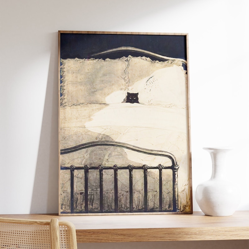 Cat Retro Poster Art - Etsy